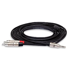 Hosa HMR-010Y 3.5 mm TRS to Dual RCA Pro Stereo Breakout Cable, 10 Feet