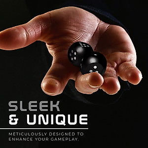 AKO DICE II - Aluminum D6 dice - Large Heavy Metal D6 Dice Set - Solid 16mm Dice with Extra Rounded Corner for a Better roll -Custom Metal dice Version 2 by AKO Dice (Black)