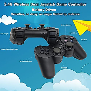 Retro Video Game Console with 10000+ Classic Fc Games, Dual 2.4G Wireless Game Controller, Support Hdmi Output Display Screen Connection,, Birthday Gift