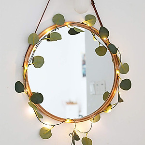 BWWNBY Artificial Leaf Foliage Rattan String Lights Vine Fairy Lights 6.5ft 20 LED Copper Wire Battery Powered Decor for Home Kitchen Garden Office Wedding Wall