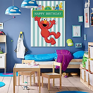Seasme Friends Street Party Supplies Decorations, Pin The Nose On ELMO, Sesame Birthday Party Pin Game, Large Poster for Seasme Friends Street Birthday Party Decorations Things