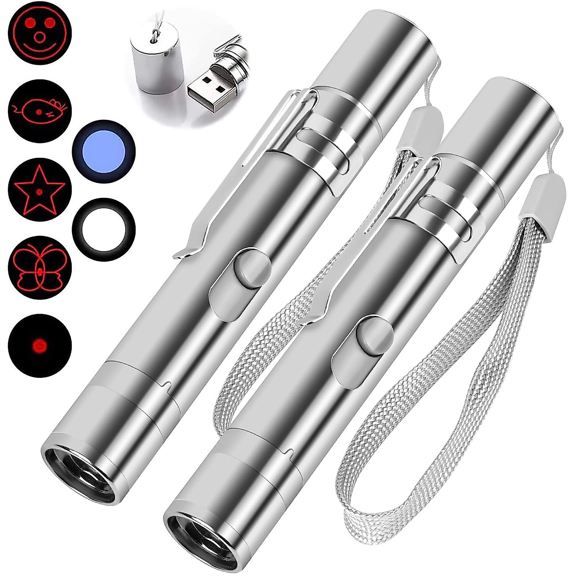 TBTeek Cat Toys Rechargeable, Cat Toys for Indoor Cats,7 Adjustable Lights&Pattern Interactive Cat Toy,Portable Funny Kitten Toy for Training Play Exercise（2 Pack ）