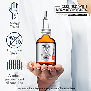 Vichy LiftActiv Vitamin C Serum and Brightening Skin Corrector, Anti Aging Serum for Face with 15% Pure Vitamin C