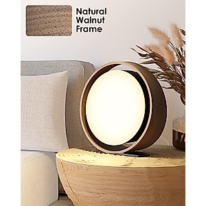 ALBINA Light Therapy Lamp, UV-Free 10,000 Lux Full Spectrum Happy Mood Lamp with RF Remote Control, Wooden Round Frame Sunlight Lamp for Home with Adjustable Color, Brightness, Timer, Memory
