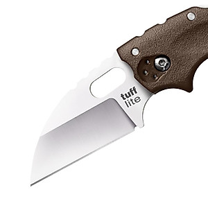 COLD STEEL Tuff Lite 2.5" AUS8A Sheepsfoot Razor-Sharp Plain Blade 3.5" Griv-Ex FDE Handle Pocket Folding Knife, Boxed