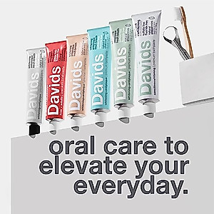Davids Nano Hydroxyapatite Natural Toothpaste for Remineralizing Enamel, Sensitive Relief & Teeth Whitening - Antiplaque, Fluoride Free, SLS Free, Peppermint, 5.25oz, Made in USA