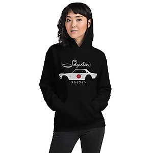 Skyline Hakosuka GT-R Japanese JDM Vintage Datsun GTR Art Unisex Hoodie Black