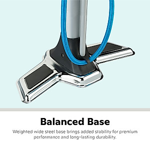 Schwinn Air Center Max Floor Bike Pump, Pressure Gauge, Pumps 100 Max PSI, Dual Head Fits Schrader and Presta Valve Types, Best for Wide Tires, Silver