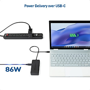 Cable Matters [Works with Chromebook Certified] 4K@60Hz USB C Hub HDMI, USB-C Multiport Adapter with HDMI, 2X USB 3.0, Gigabit Ethernet, and 86W PD