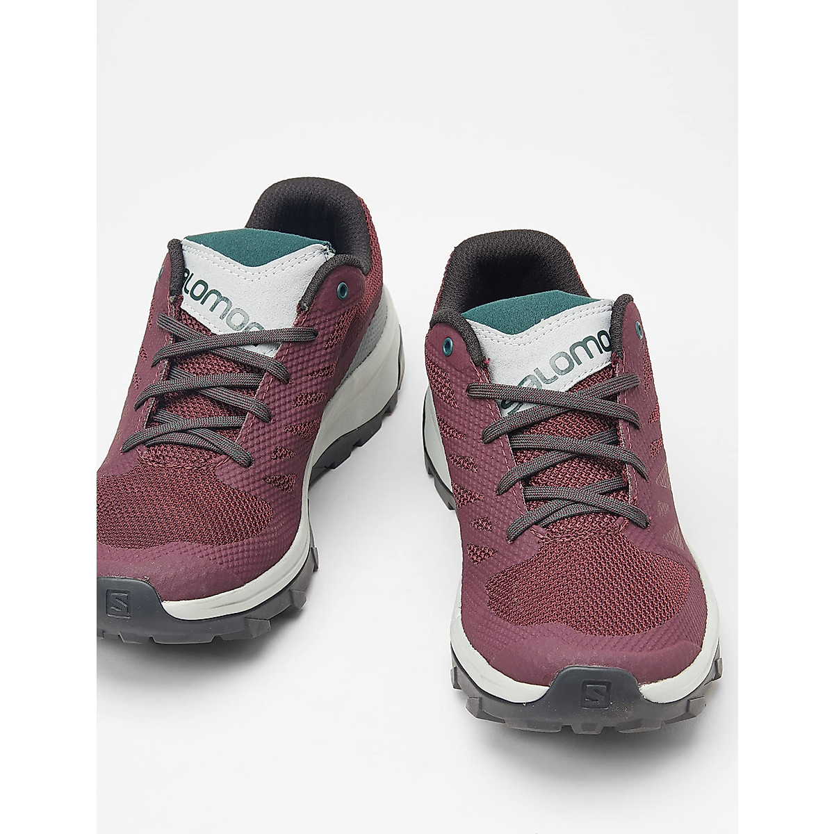 Salomon Outline Hiking Shoes for Women, Wine Tasting/Quarry/Green Gables, 5