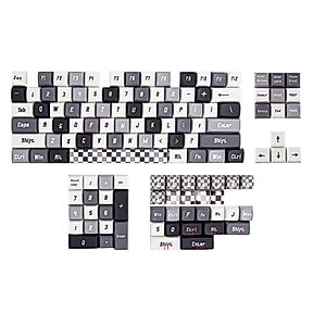 Custom Keycaps 130 Keys Set - XDA Profile Keycaps - PBT Keycaps & Dye Sublimation Key Cap - Compatible with 60%, 75%, 80%, 85%,100% ANSI Layout Gaming Mechanical Keyboard (Checkerboard)