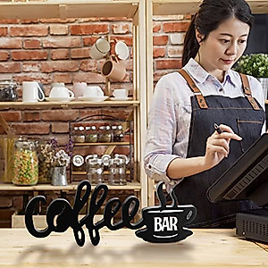 Yulejo Coffee Bar Sign Wooden Block Farmhouse Coffee Bar Decor Rustic Coffee Bar Decor for Coffee Bar Wooden Coffee Decor for Coffee Bar Home Office Kitchen