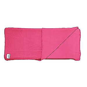 ROLLEE POLLEE Cot Blanket with Elastic Corner Straps for Preschool/Daycare, Super Soft, Fits Standard Size Mats and Cots, 50" x 55" (Pink, Single)