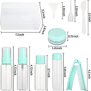 InfantLY Bright 11 Pcs/Set Travel Bottles Kit, 1-2oz TSA Approved Bottle Containers Leak Proof Silicone Squeezable Toiletry Set, Clear PET Flight Size Cosmetic for Shampoo Lotion