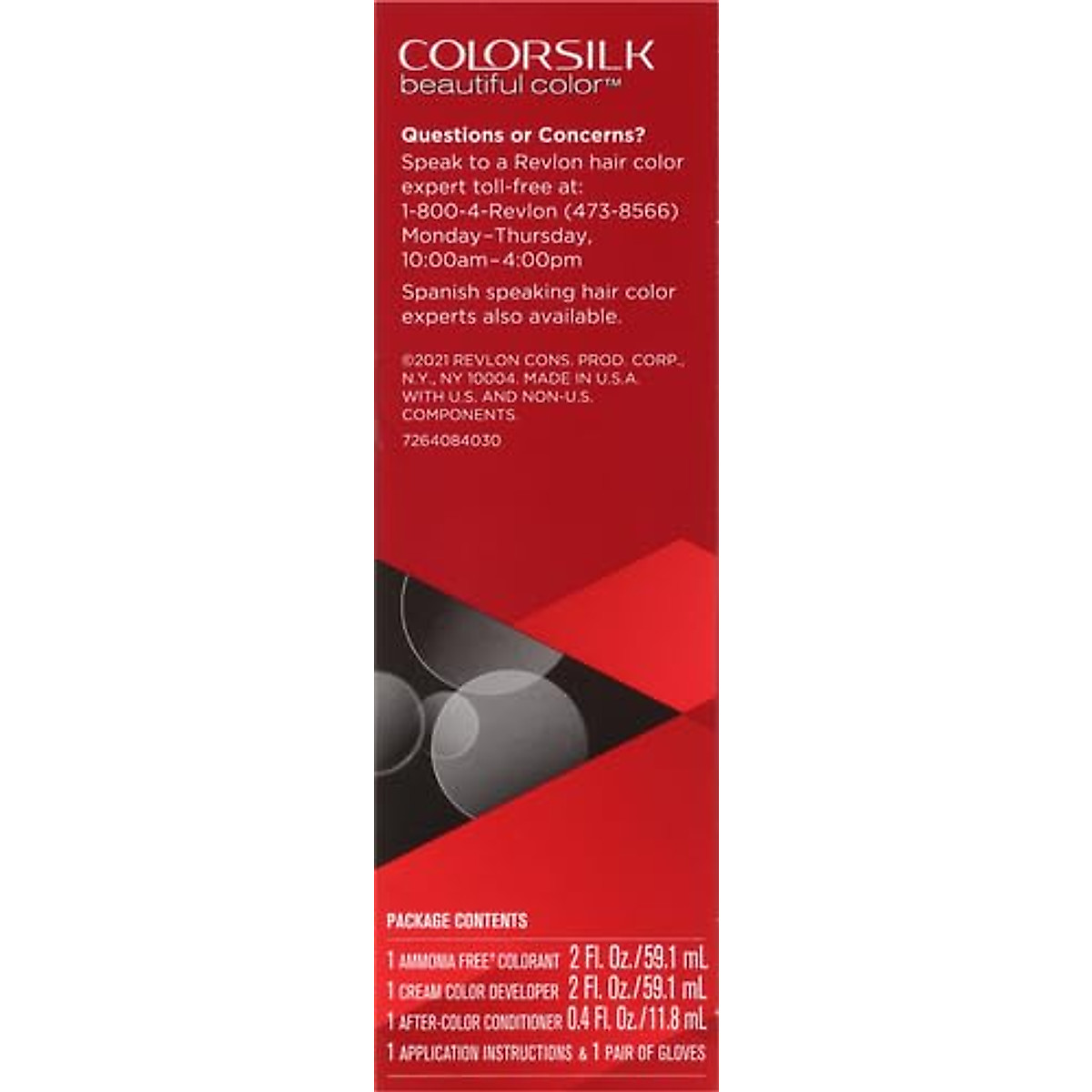 Revlon Colorsilk Beautiful Color Permanent Hair Color, Long-Lasting High-Definition Color, Shine & Silky Softness with 100% Gray Coverage, Ammonia Free, 030 Dark Brown, 1 Pack