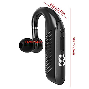 Bluetooth Headset Wireless Bluetooth 5.2 Business Ear Hanging Headphone with Mic, 250mAh LED Digital Display Screen Noise Reduction Sweatproof Earphones for Cell Phone, Car, Office, Sports