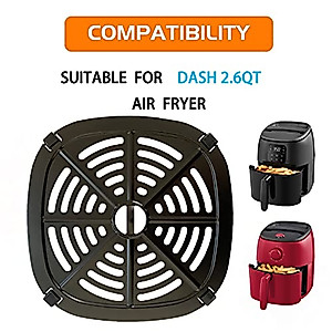 Air Fryer Grill Crisper Plate Tray for Dash 2.6QT Air Fryers, Upgraded Air Fryer Grill Pan Insert, Air Fryer Grate, Air Fryer Rack Grid for Dash 2.6 Quart Air fryer, Nonstick, Dishwasher Safe