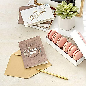 Hallmark Thank You Cards Assortment, Rustic Flowers (48 Thank You Notes with Envelopes) & Thank You Cards Assortment, Rustic Kraft (48 Thank You Notes with Envelopes), Grey (5STZ1160)