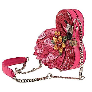 Mary Frances womens Ruffle My Feathers Crossbody, Pink, One Size US