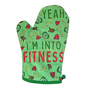 Fitness Taco Funny Kitchen Apron and Oven Mitts Humorous Gym Graphic Novelty Cooking Accessories Funny Graphic Kitchenwear Cinco De Mayo Funny Food Green Oven Mitt