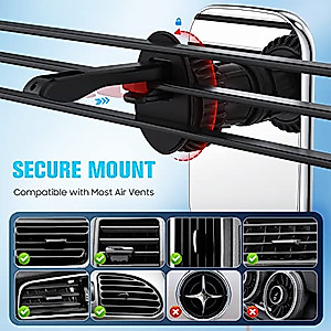 Magnetic Wireless Car Charger,Vebach Metal Mag-Safe Car Charger Air Vent Mount Magnet Fast Car Charger Compatible with iPhone 14/13/12 Series and Magnetic Cases