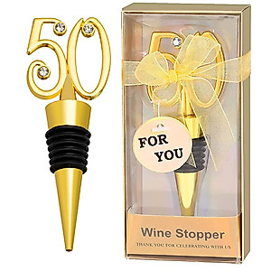 12PCS 50th Birthday Wine Stopper for 50th Birthday Party Favors Gifts Souvenirs Decorations And 50th Wedding Anniversary for Guest with Individual Gift Package (12, 50)