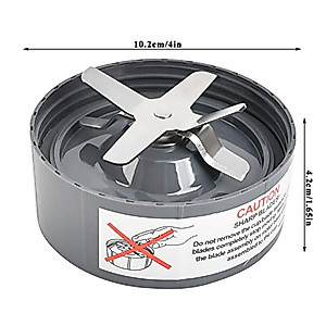 TIMESETL 2 Pack Replacement Extractor Blades and 2 Extra Silicone Rubber Gasket Seal Rings, Replacement Blades Parts Compatible with Nutribullet 600w & 900w NB-101B NB-101S NB-201 Juicer Blenders