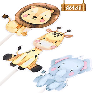 24pcs Jungle Animals Party Cupcake Toppers Decorations Jungle Safari Animal Theme Party Supplies for Zoo Wild Animal Birthday Party Baby Shower Supplies