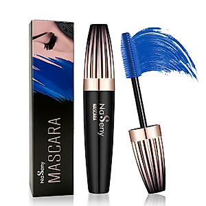 Naseny Waterproof Blue Mascara Volume And Length,5D Silk Fiber Lengthening Thickening,Clear Eyebrow Gel Keep Brows Stay In Place,Brow Freeze Goes a Long Way Creat Full Voluminous Party Eye Makeup