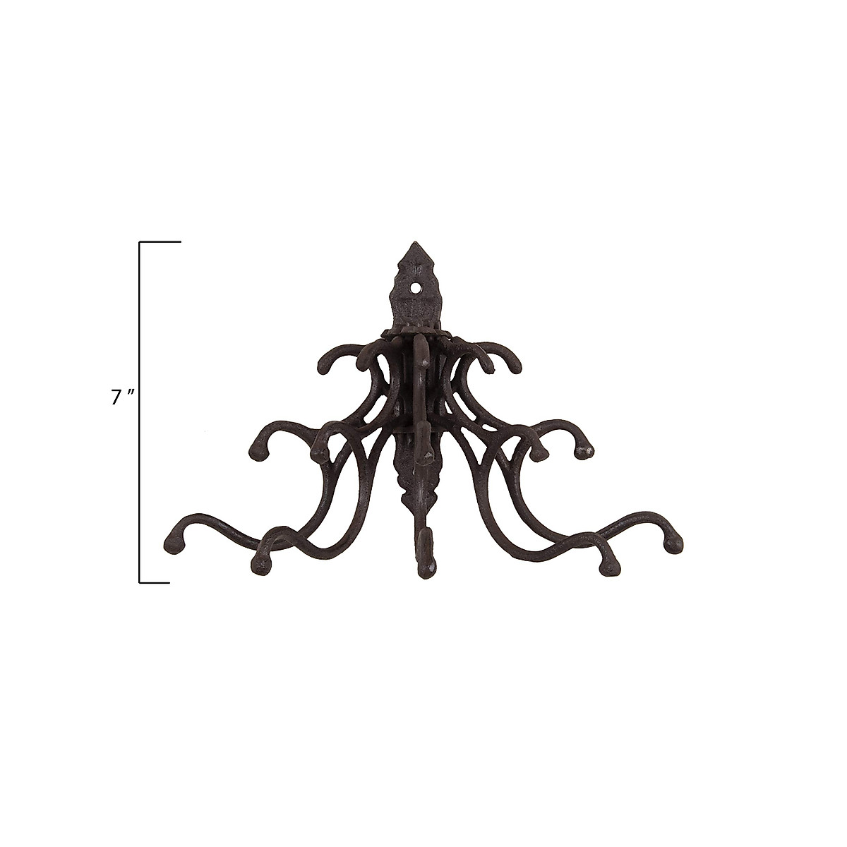 Creative Co-op HD5946 Antique Cast Iron Wall Hooks with Rust Finish