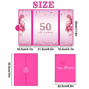 DARUNAXY Hot Pink 50th Birthday Party Decorations for Women, Happy 50th Birthday Alternative Signature Guest Book Pink 50 Birthday Signing Card Board Party Supplies Cheers to 50 Years Old Gifts