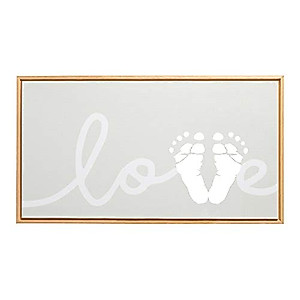 Pearhead Framed Babyprints Baby Footprint Love Canvas, Gender Neutral Nursery Decor for Baby Girl or Baby Boy, DIY Baby Keepsake, Gray