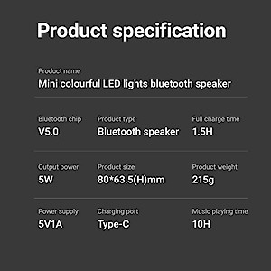 Mini Bluetooth Speaker, Travel Case Packed, Portable Wireless Speaker, Built-in Mic, TWS, for Home Gift Party Christmas.