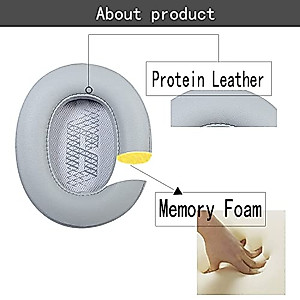Aiivioll Live 500 BT Ear Pads Ear Pad Replacement Cover Foam Ear Pads Compatible with JBL Live 500BT Wireless Over-Ear Headphones, Ear Pads with Soft Leather, Noise Isolating Foam (White)