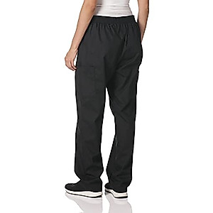 Dickies Women's Signature Elastic Waist Scrubs Pant, Black, Medium
