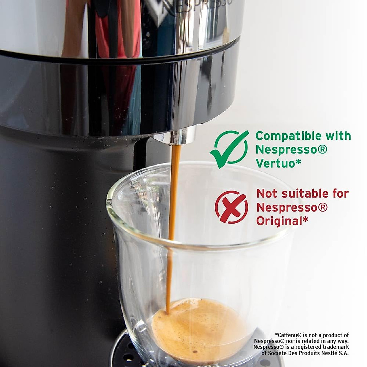 Nespresso Compatible Descaling Kit. 2 Uses Nespresso Vertuo Descaling Solution and 6 Cleaner Pods. Removes Limescale & Cleans Pod Area. Better Tasting & Hotter Coffee. 4 Months Supply.