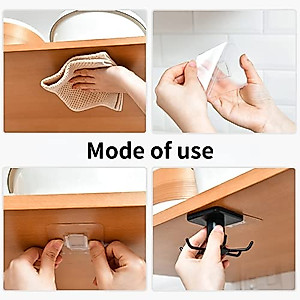 Under Cabinet Utensil Holder,Creative Cabinets Upside Down 6-Claw Position Can Be 360-Degree Rotation Hook Kitchen and Bathroom Ceiling Wall Hanging Hook, Hanging Organizer Rack