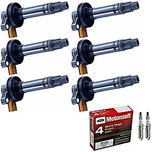 MCK 6pcs Ignition Coil Pack And Motorcraft Iridium Spark Plug Compatible With Ford Lincoln Expedition F-150 F150 Flex Police Interceptor Transit 2011-2017 11-17 3.5L 3.5 V6