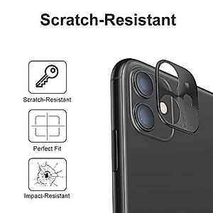 for iPhone 11 Camera Lens Protector - [2 Pack] Uniwit Premium Aluminum Alloy Back Rear Camera Lens Screen Cover Case Shield - Black