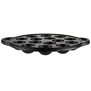 WUWEOT Non-Stick Aebleskiver Pan, Pre-Seasoned Cast Iron Pancake Octopus Ball Grill, 1.5" diameter, 6.6lb