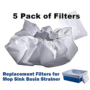 Filters for Mop Sink Basin Strainer (Refills) - 5 Pack
