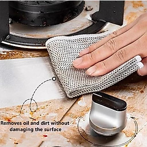 2023 New Multifunctional Non-Scratch Wire Dishcloth, Multipurpose Wire Dishwashing Rags for Wet and Dry, Scrubs & Cleans for Dishes, Sinks, Counters, Stove Tops, Easy Rinsing, Machine Washable. (10)
