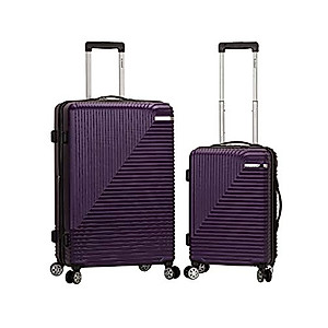 Rockland Star Trail Hardside Spinner Wheel Luggage, Purple, 2-Piece Set (20/28)