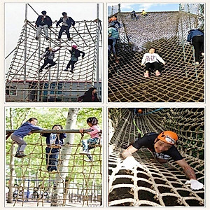 MBTY Rope Netting Heavy Duty Outdoor Railing Decor Hemp Rope Cargo Net Child Playground Climbing Netting Stair Fence Kids Swing Hammock Safety Net (Size : 23m(6x9ft))