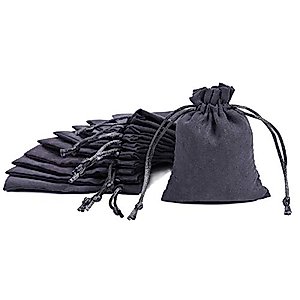 Tonando 50 Pcs Velvet Bags 3.9×4. Inches, Grey Velvet Gift Bags with Drawstring, Jewelry Favor Pouches Christmas Candy Wedding Party Bags