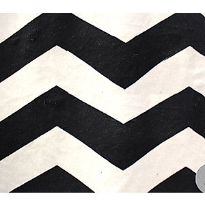 Minky Fabric Blanket Large Chevron Print 58" Wide Sold by The Yard (Black White)
