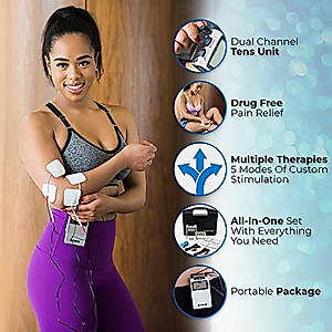 TENS 7000 Digital TENS Unit with Accessories - TENS Unit Muscle Stimulator for Back Pain Relief, General Pain Relief, Neck Pain, Sciatica Pain Relief, Nerve Pain Relief
