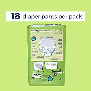 Mum & You Nappychat Premium Performance Eco Diaper Pants, Size 6 (18 diapers) Smart Tube Technology Leak Protection. 100% Recyclable. Hypoallergenic, Dermatologically-Tested. No Lotion, Perfume or Dye