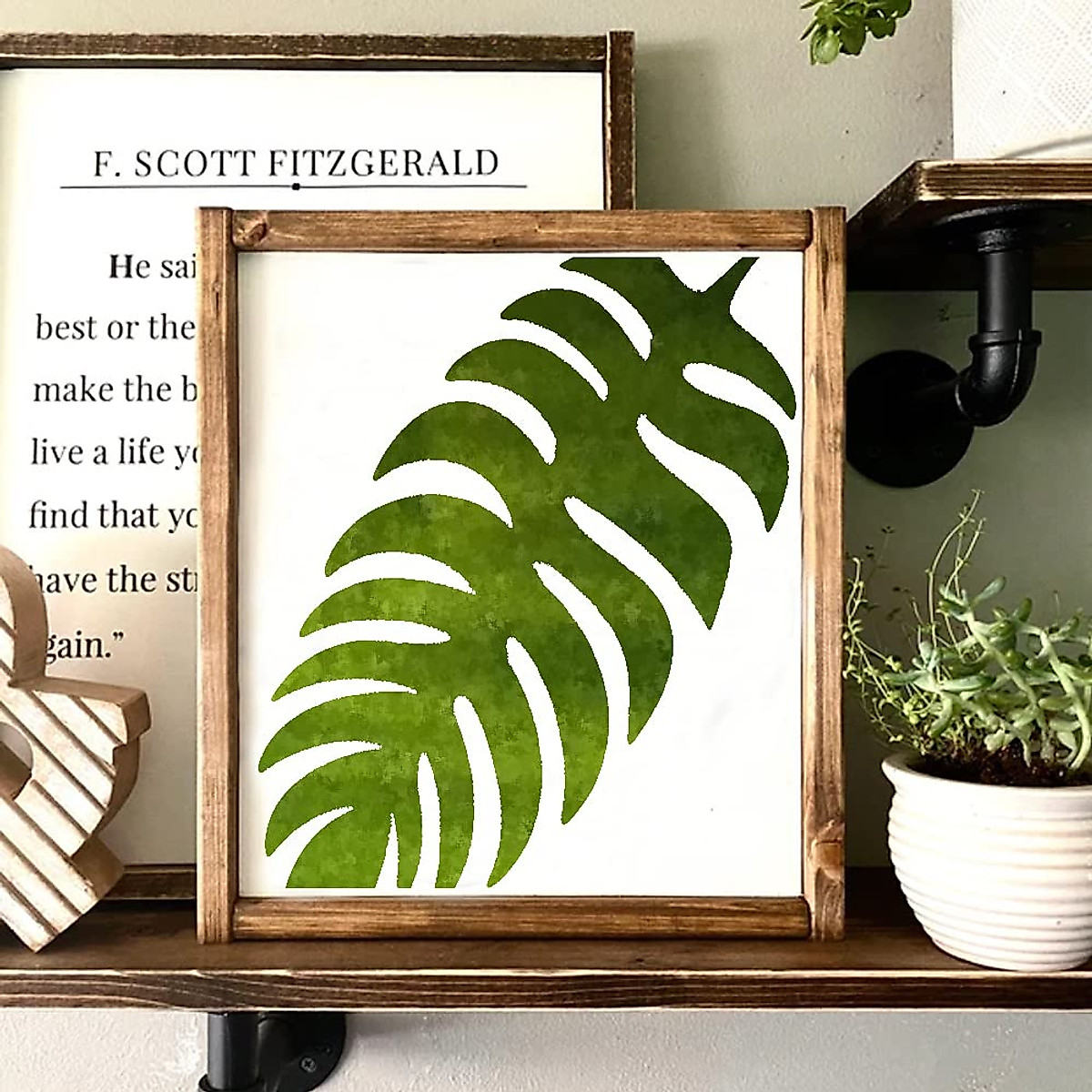 Large Leaf Stencils for Painting (12x16 Inch) - Wall Stencils for Painting Large Pattern – Stencils for Painting on Walls, Furniture & Art –Scrapbooking Tropical Stencil Vinyl -Incl. Palm Leaf Stencil