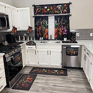 UpNUpCo Artistic Colorful Oven Mitts - Unique & Cute - Soft & Safety - Quilted & Padded - Heat Resistant - Beautiful Kitchen Gloves - Chef Gloves - Spicy Oven Mitt 2 Pieces - 7" x 10" x 1"